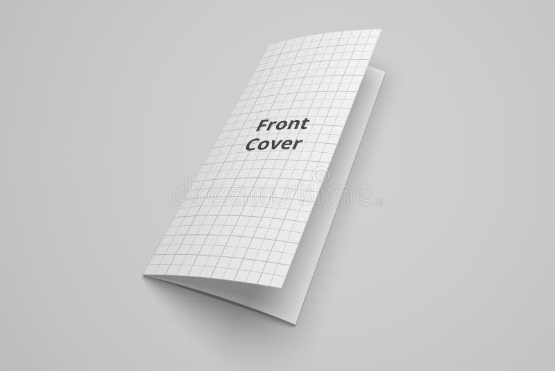 US Letter Tri Fold Brochure 3D Illustration Mockup with Grid No. 3 ...