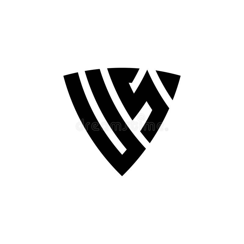 US Logo Monogram Triangle Shield Style Stock Vector - Illustration of ...