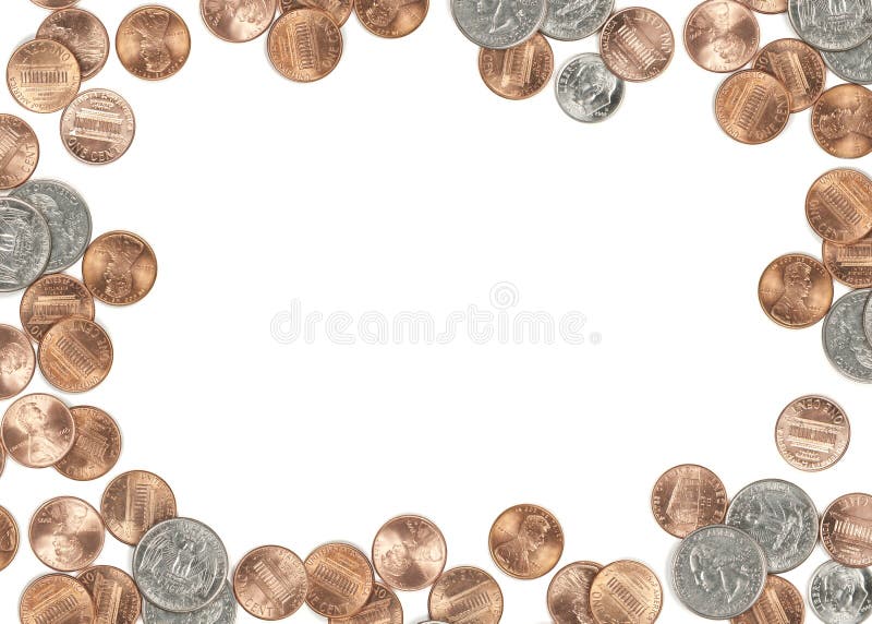 Geld-Papier Und Münzen-Bargeld-Rand Stockbild - Bild von finanzierung ...