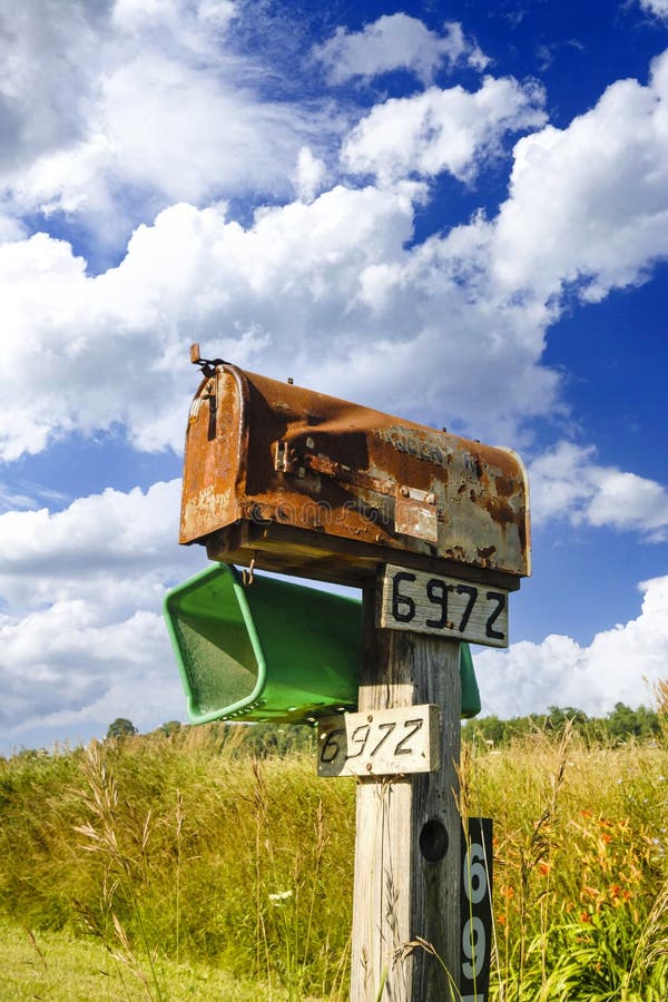 Mailbox with Junk Mail Sticking Out Editorial Image - Image of mail ...