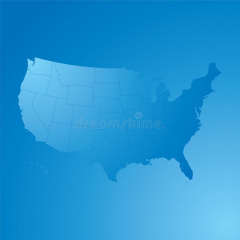 Us map plain stock vector. Illustration of america, continents - 1843756