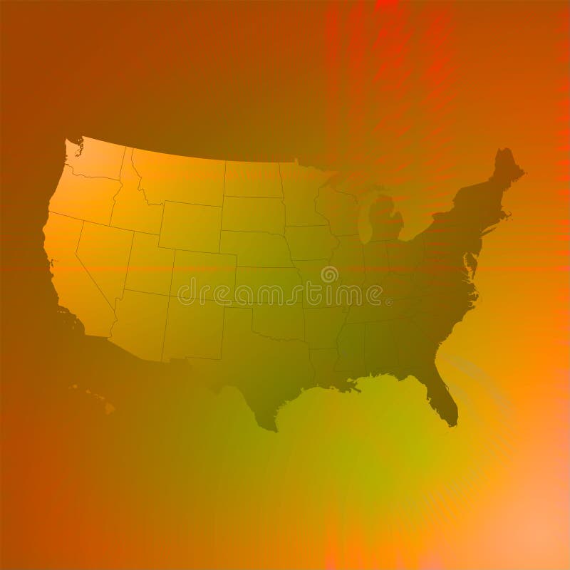 Us map brown stock illustration. Illustration of borders - 1786299
