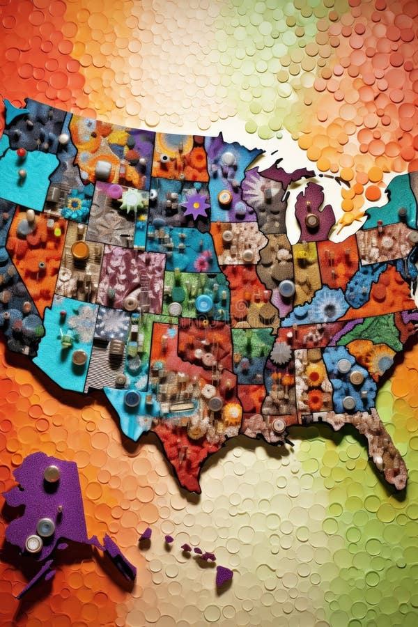 Us Map with Colorful State Abbreviations Stock Illustration ...