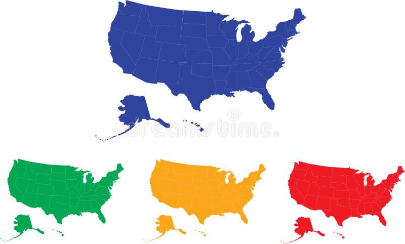 USA Red White and Blue Map 3D Image Stock Illustration - Illustration ...