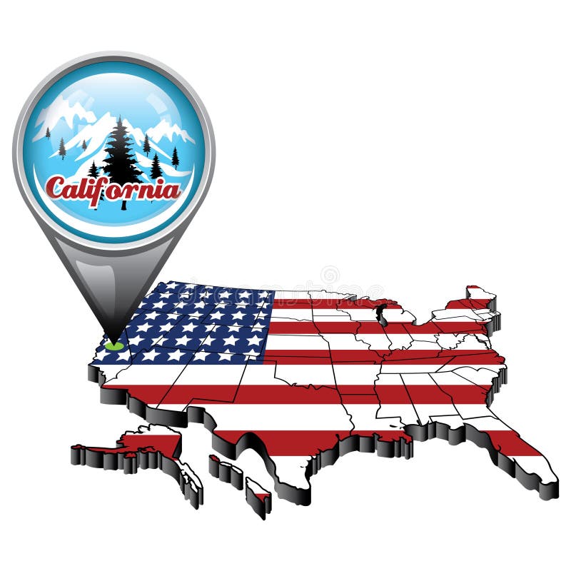 California Map Pin Stock Illustrations – 159 California Map Pin Stock ...