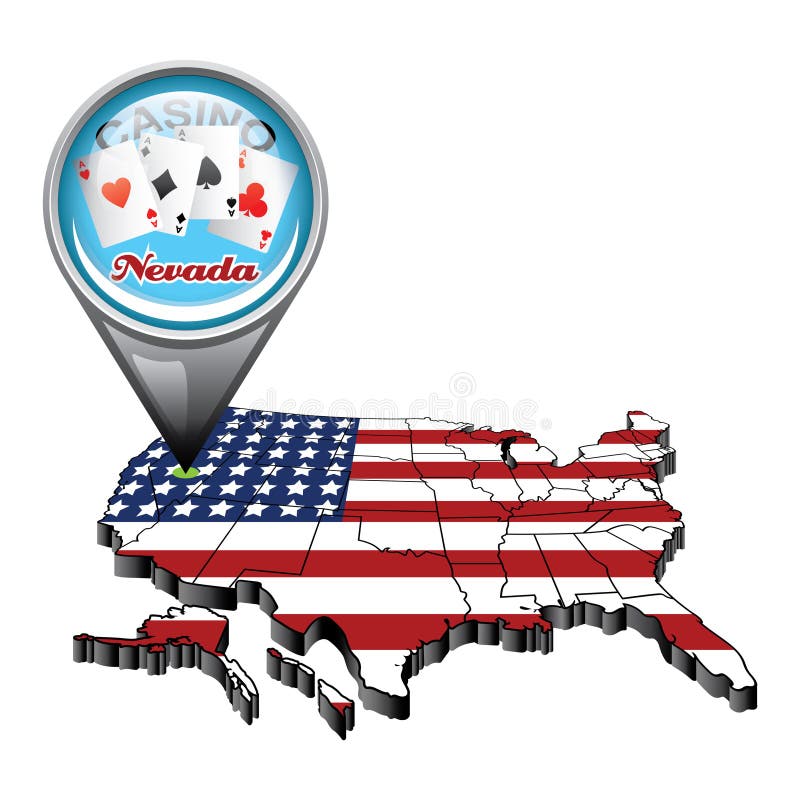 US Map with Pin Showing Nevada State. Vector Illustration Decorative ...