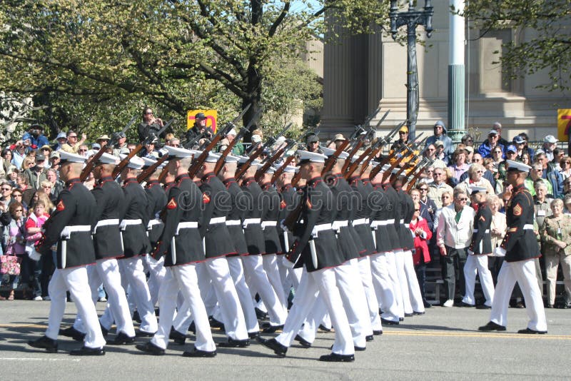 US Marine Corp in parade editorial photo. Image of people - 31663496