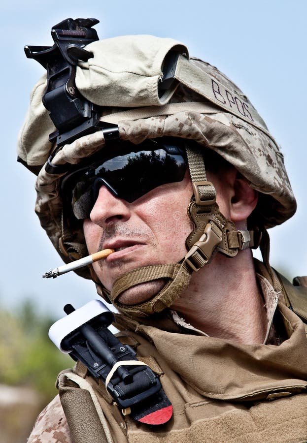 US marine smoking stock image. Image of infantry, military - 34072371