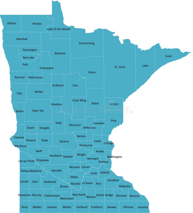 Minnesota County Map Stock Illustrations – 997 Minnesota County Map ...
