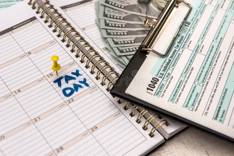 Us Money with Tax Form and Notepad. Tax Concept Editorial Image - Image ...