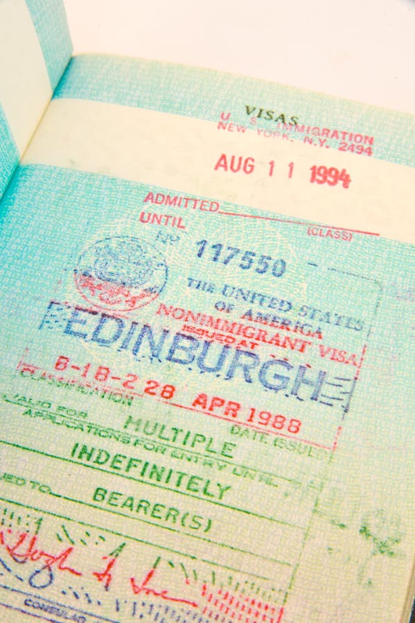 US multiple entry visa. stock photo. Image of great, official - 12056446