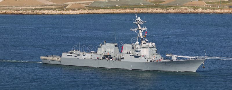US Navy Destroyer stock image. Image of weapon, sailing - 7068969