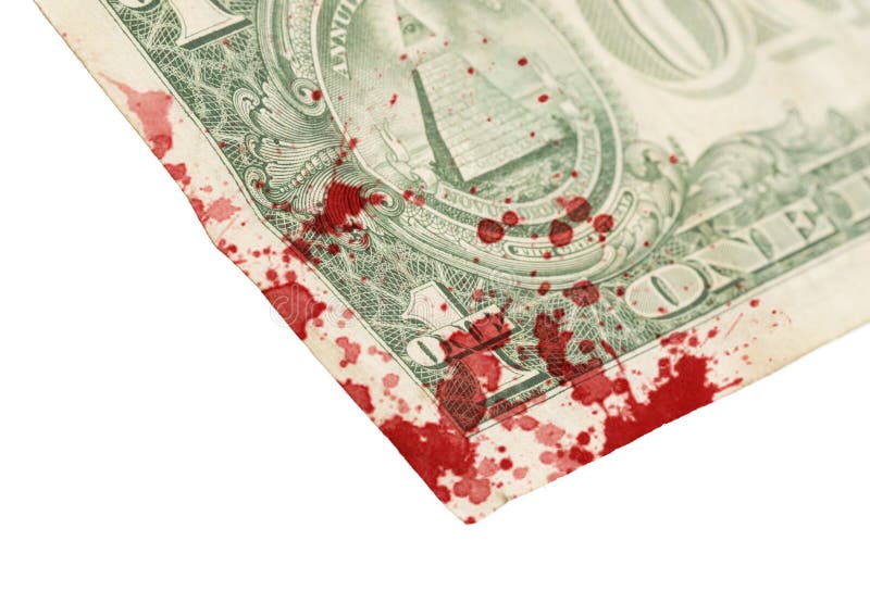 US One Dollar Bill, Close Up, Blood Stock Image - Image of cartel ...
