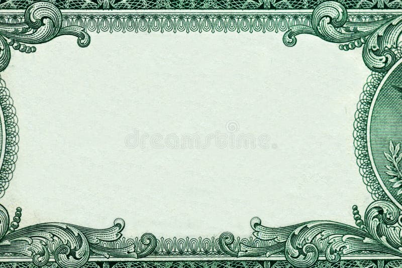 US One Dollar Border with Empty Middle Area. Clear Pattern with High ...