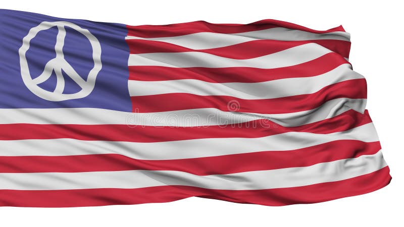 Us Peace Flag, Isolated on White Stock Illustration - Illustration of ...