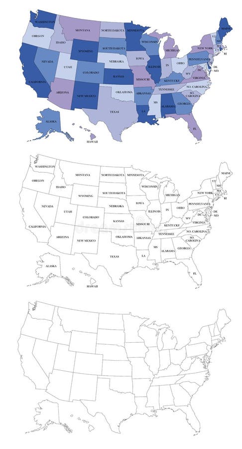 Us political map stock illustration. Illustration of name - 15954717