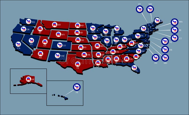 Us Political Map Stock Illustrations – 4,057 Us Political Map Stock ...