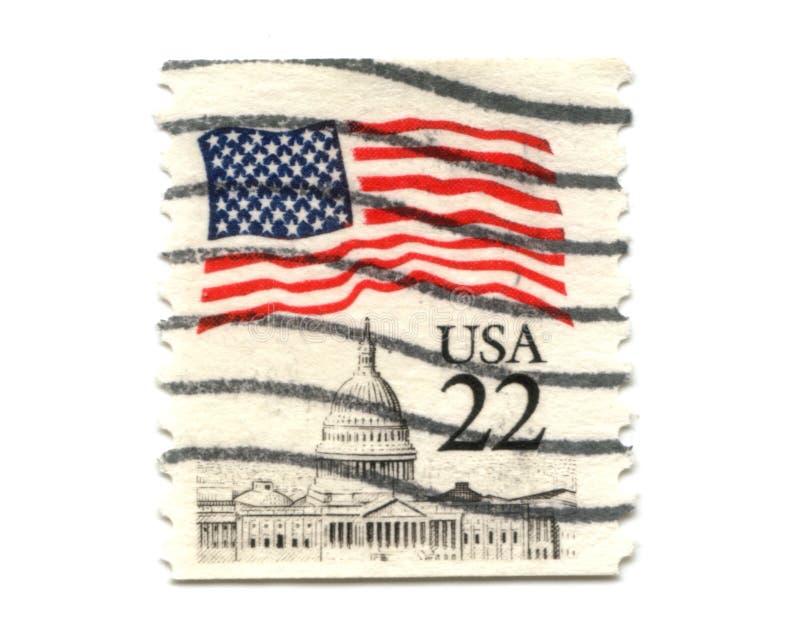 US Postage Stamp on White Background Editorial Image - Image of ...