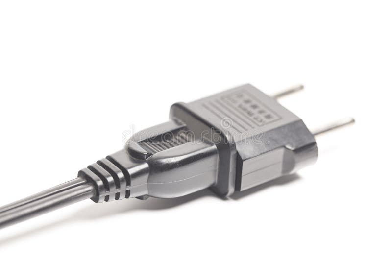 US Power Plug with Cable Isolated on White Background Stock Photo ...