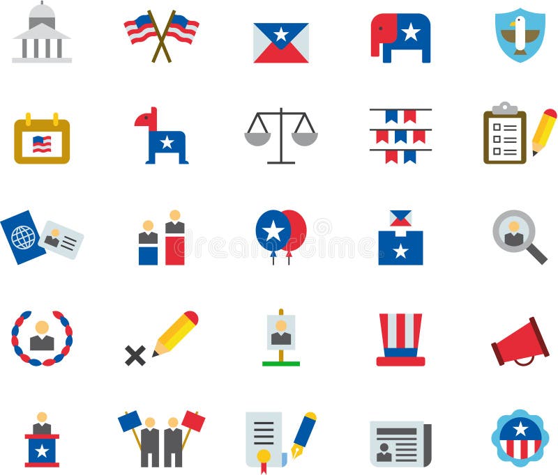 Icons of Politics and American Elections Editorial Image - Illustration ...