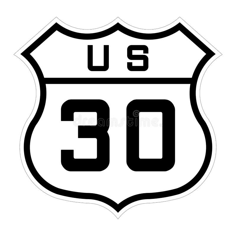 US route 30 sign stock illustration. Illustration of route - 167702861