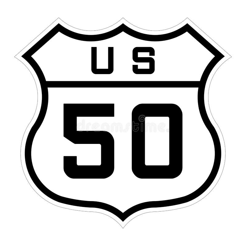 US route 50 sign stock illustration. Illustration of freeway - 167702867