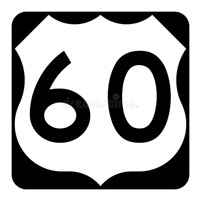 US route 60 sign stock illustration. Illustration of history - 164955259