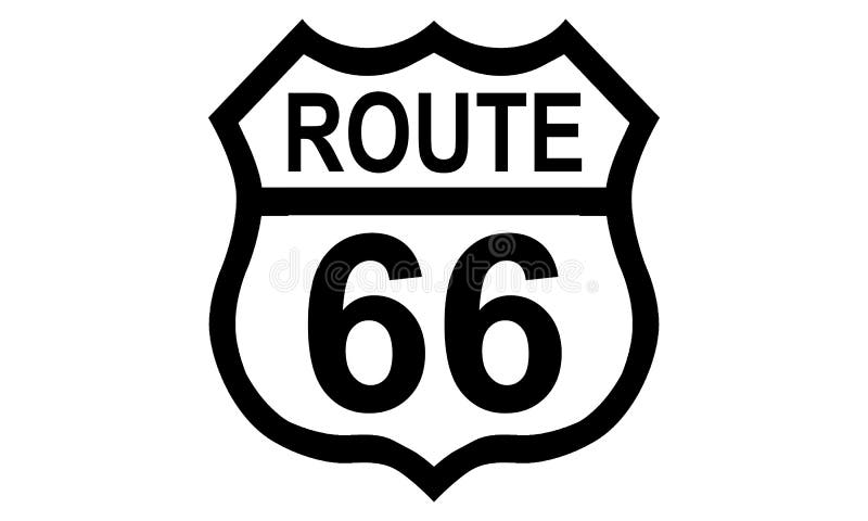 US Route 66 Sign, Shield Sign with Route Number and Text Stock ...