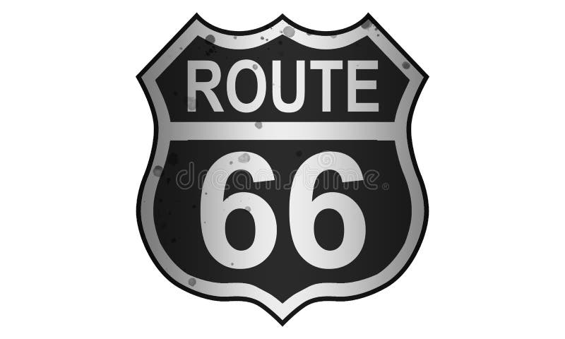US Route 66 Sign, Shield Sign with Route Number and Text Stock ...