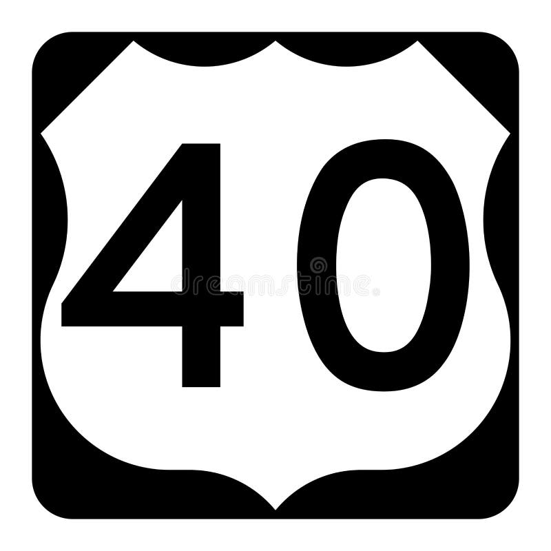 US route 40 sign stock illustration. Illustration of interstate - 164955735