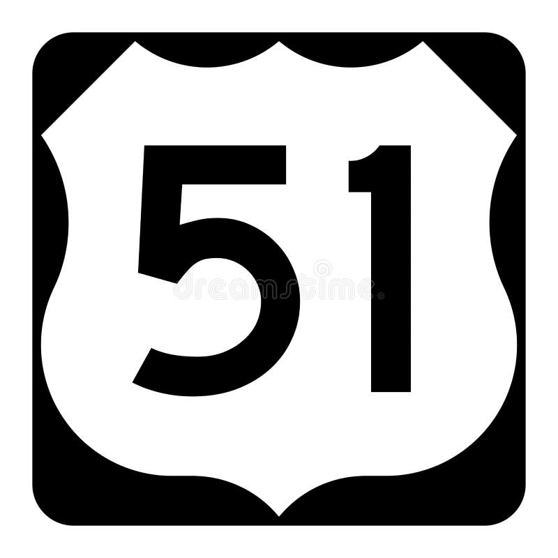 US route 51 sign stock illustration. Illustration of historic - 164956433