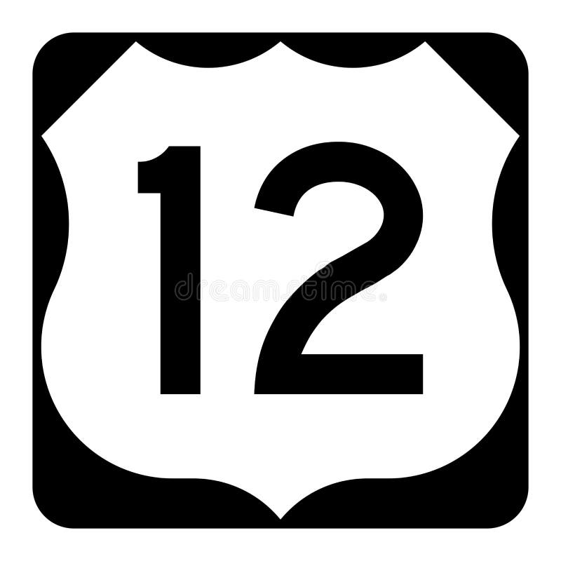Highway Sign For Interstate Route 12 Stock Illustration - Illustration ...
