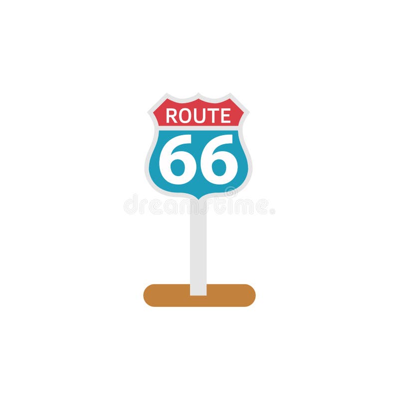 US route 66 sign. stock vector. Illustration of shield - 212792613