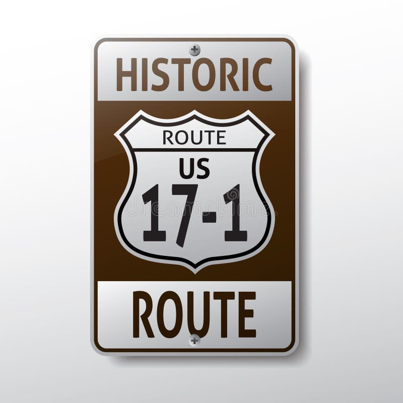 Us 17-1 Route Sign. Vector Illustration Decorative Design Stock ...