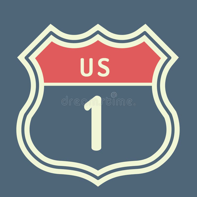 US 1 Route Sign. Vector Illustration Decorative Design Stock Vector ...