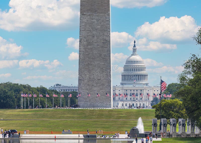 The US Senate Behind the Washington Monument Stock Image - Image of ...