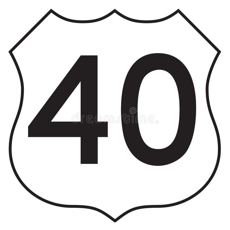 US 40 sign stock illustration. Illustration of road - 252312532