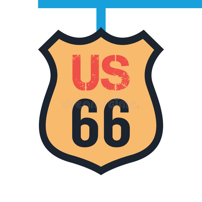 US 66 Sign. Vector Illustration Decorative Design Stock Vector ...