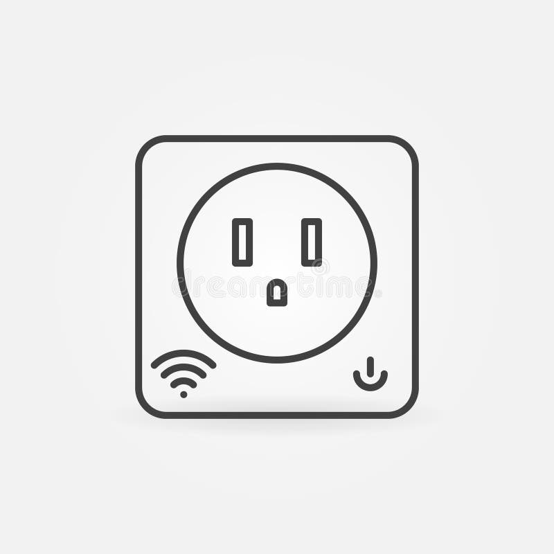US Smart Socket Vector Simple Icon in Thin Line Style Stock Vector ...