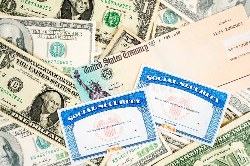 Us Social Security Cards, Stimulus Check and Dollar Editorial ...