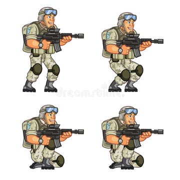 Commando Sprite Sheet Stock Illustrations – 6 Commando Sprite Sheet ...