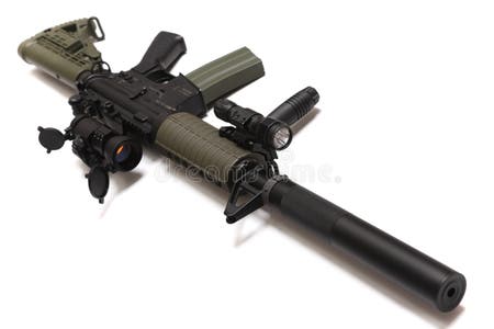 US Spec Ops M4A1 Custom Assault Rifle. Stock Photo - Image of tilt ...