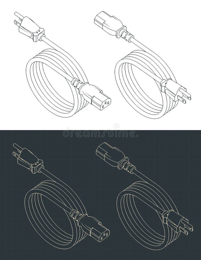 US Standard Power Cable Isometric Drawings Stock Vector - Illustration ...