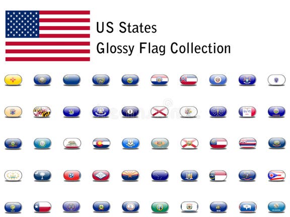 US State Flag Icons stock illustration. Illustration of hawaii - 17167787