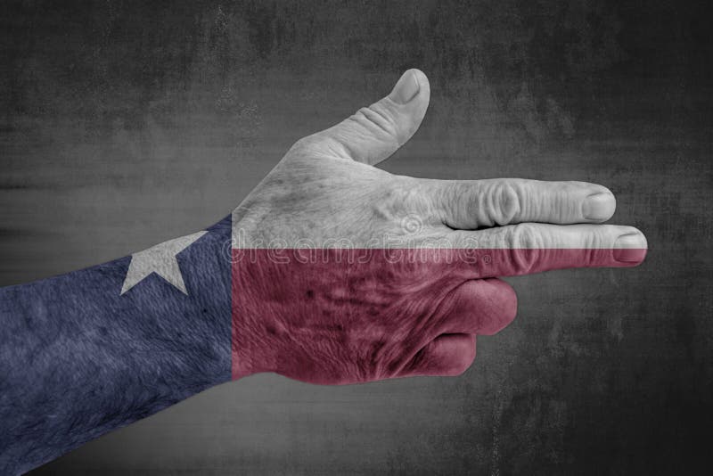 US State Flag of Texas Painted on Male Hand Like a Gun Stock Photo ...