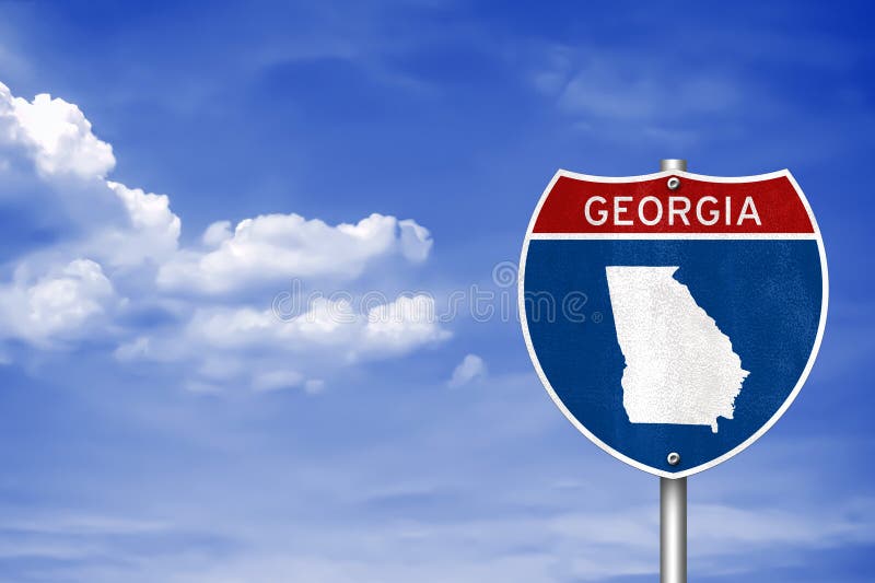 US State of Georgia Roadsign Stock Image - Image of road, interstate ...