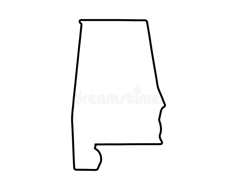 US State Map. Alabama Outline Symbol Stock Vector - Illustration of ...