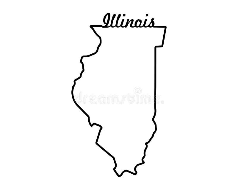 US State Map. Illinois Outline Symbol. Vector Illustration Stock Vector ...