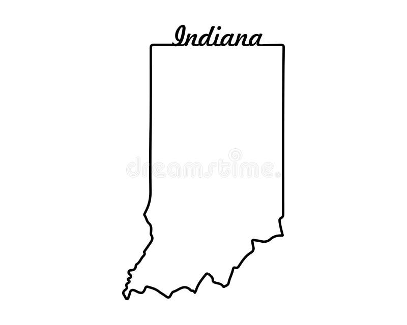 US State Map. Indiana Outline Symbol. Vector Illustration Stock Vector ...
