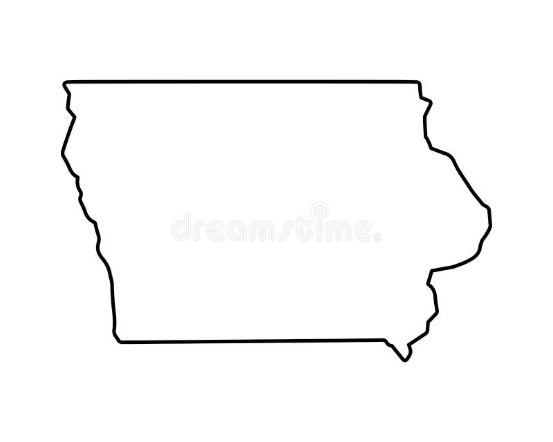 US State Map. Iowa Outline Symbol Stock Vector - Illustration of ...